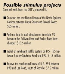 DOT has $83 million list of stimulus ideas | Spokane Journal of Business